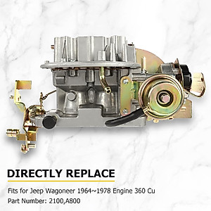 AUXMART 2 Barrel Carburetor Carb for Ford 289 302 351 Cu F100 F250 F350 Mustang Engine 289 302 351
