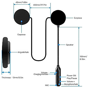 ELIKIDSTO Motorcycle Helmet Bluetooth Headset with HIFI Stereo Sound,Large Battery,Bluetooth Helmet Speakers with Calls Answer Automatically,Voice Assistant,IPX7 Waterproof,Easy to Install