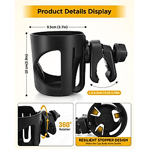 Stroller Cup Holder, Universal Drink Holder for Bikes, Trolleys or Walkers, Fits Most Cups