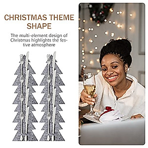 8Pcs Christmas Tree Design Cutlery Bag Home Tableware Cover Table Decor Grey Decor for Celebration Party
