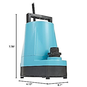 Little Giant 5-MSP 115-Volt 1/6 HP, 1200 GPH Manual Aluminum Utility Pump, 25-Ft. Cord, Blue, 505025