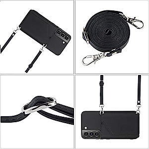 NAMSAR Crossbody Case with Card Holder For Samsung Galaxy S23,Adjustable Rope,Card Slots Luxury Leather Case with Kickstand,Magnetic Clasp and Durable Shockproof Heavy Duty Protective Cover 6.1 inch