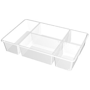 Chemlliy Clear Large Solutions Box with Cover, Art & Craft Organizer with 5 Dividers, Plastic Storage Case for Convenient and Versatile Storage, Ideal for Various Craft Supplies, 1 Pack