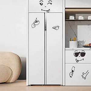 Auswalar 4 Sheets Funny Wheelie Bin Stickers, Self Adhesive Cartoon Expressions, for Wheelie Bins Dustbin Stickers Eyes and Mouth Self Adhesive Decorative Wall Stickers