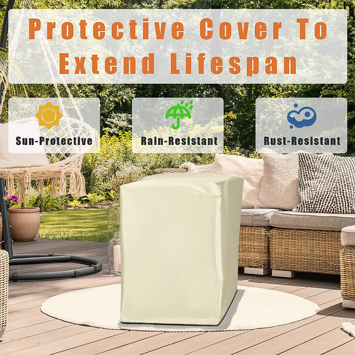 ARLIME Outdoor Propane Burning Fire Bowl, Propane Firebowl Column Realistic Look Firepit Heater, 40,000 BTU Outdoor Gas Fire Pit with Free Lava Rocks, Fits 20lb Tank Inside, Raincover