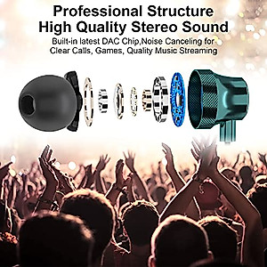 USB C Headphone, TITACUTE Wired Earbuds for Samsung S23 Ultra S22 S21 S20 A53 A54 Galaxy Z Flip 5 Fold 4 in-Ear Noise Canceling Type C Earphone with Mic for iPad 10 Pro Pixel 7 6 6a 7a OnePlus 9 Green