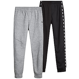 DKNY Boys' Sweatpants - 2 Pack Lightweight Performance Fleece Joggers for Boys - Breathable Athletic Jogger Pants (8-12), Size 10, Dark Grey Heather