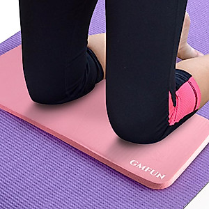 GMIFUN Yoga Knee Pad Cushion Extra Thick,Support for Knees, Head, Wrists and Elbows,Exercise Mat with Strap and Carrier Bag Pink