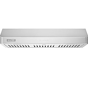 Empava Ducted Range Hood Under Cabinet 30 Inch, Kitchen Stove Vent with Dual Sealed Aluminum Motor 3-Speed, 500 CFM, Push Button Control, Permanent Filters, Stainless Steel