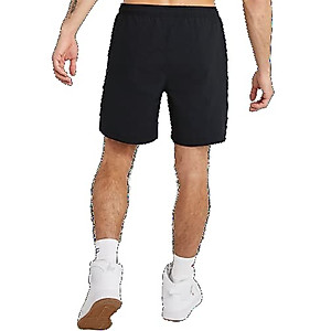 Champion, Lightweight, Hybrid Gym Shorts for Men, 7", Black Waves Script, Large