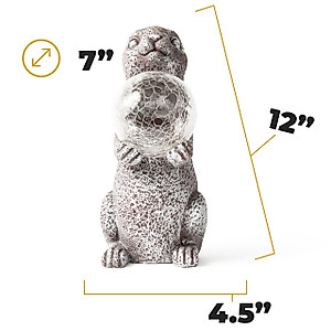 VP Home Mystical Rabbit Solar Powered Outdoor Decor Garden Light with Flickering LED Crackled Glass Globe Great Addition for Your Garden Solar Powered Light Garden Decorations Gifts