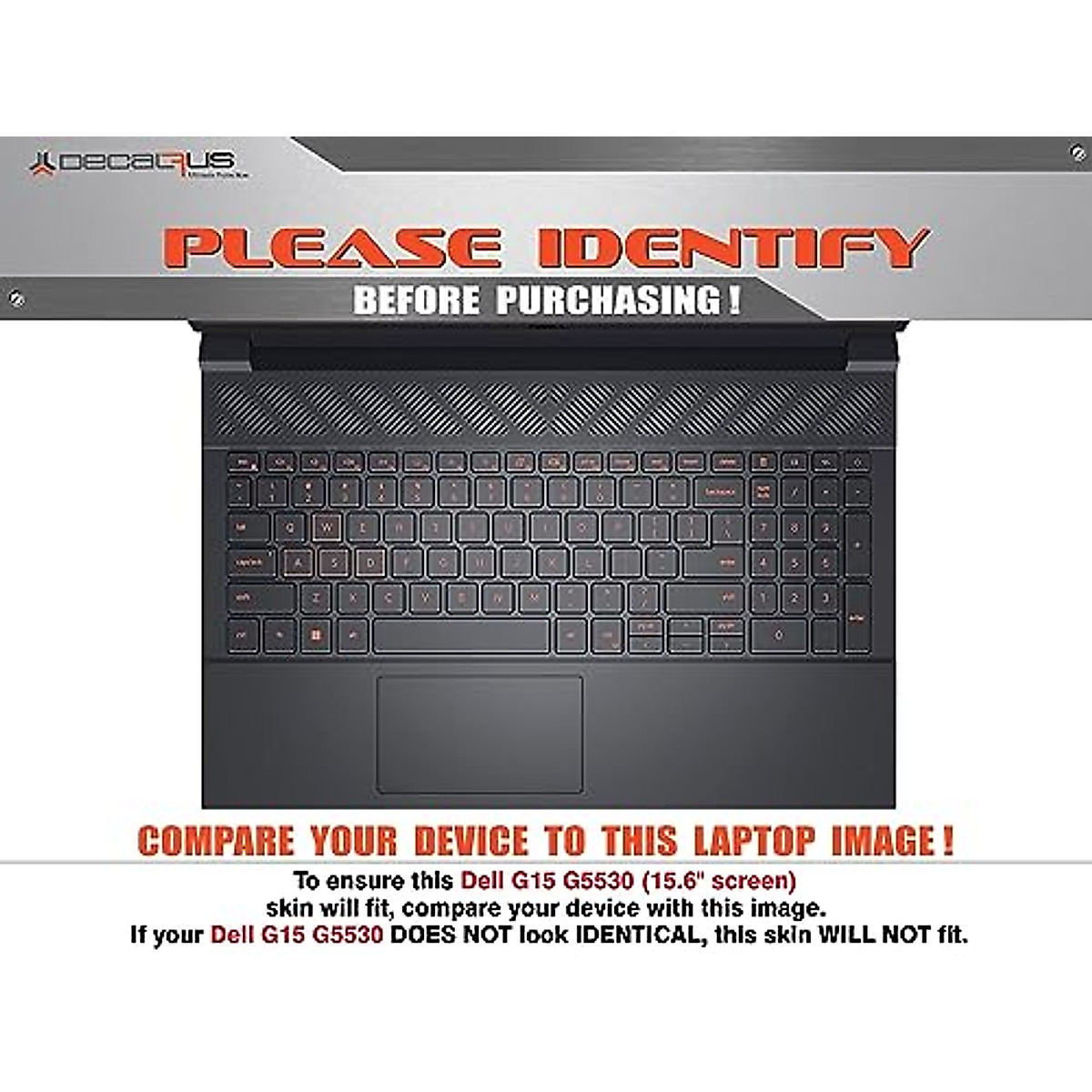 Decalrus - Protective Decal for The Dell G15 G5530 (15.6" Screen) Laptop Purple Carbon Fiber Vinyl Cover wrap CFdellG15_G5530Purple