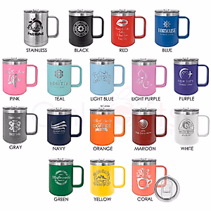 BE MINE Red 15 oz Coffee Cup w/Slide Top Lid | Insulated Travel Coffee Mug | Unique Gift Ideas From Women or Men | Compare Price To Yeti Rambler