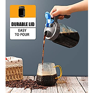 Glass Mason Jar 32 oz Pitcher, 4 Pack Quart Mason Jar Pitcher with Wide Mouth Airtight Lid, Heavy Duty Glass Pitcher for Cold Brew, Ice Tea, Coffee, Sun Tea, Juice, Breastmilk