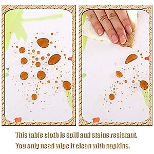 Eternal Beauty 60" Table Cloth Round Water Resistant Polyester Picnic Tablecloth for Outdoor Dining Table (Black and White Dots)