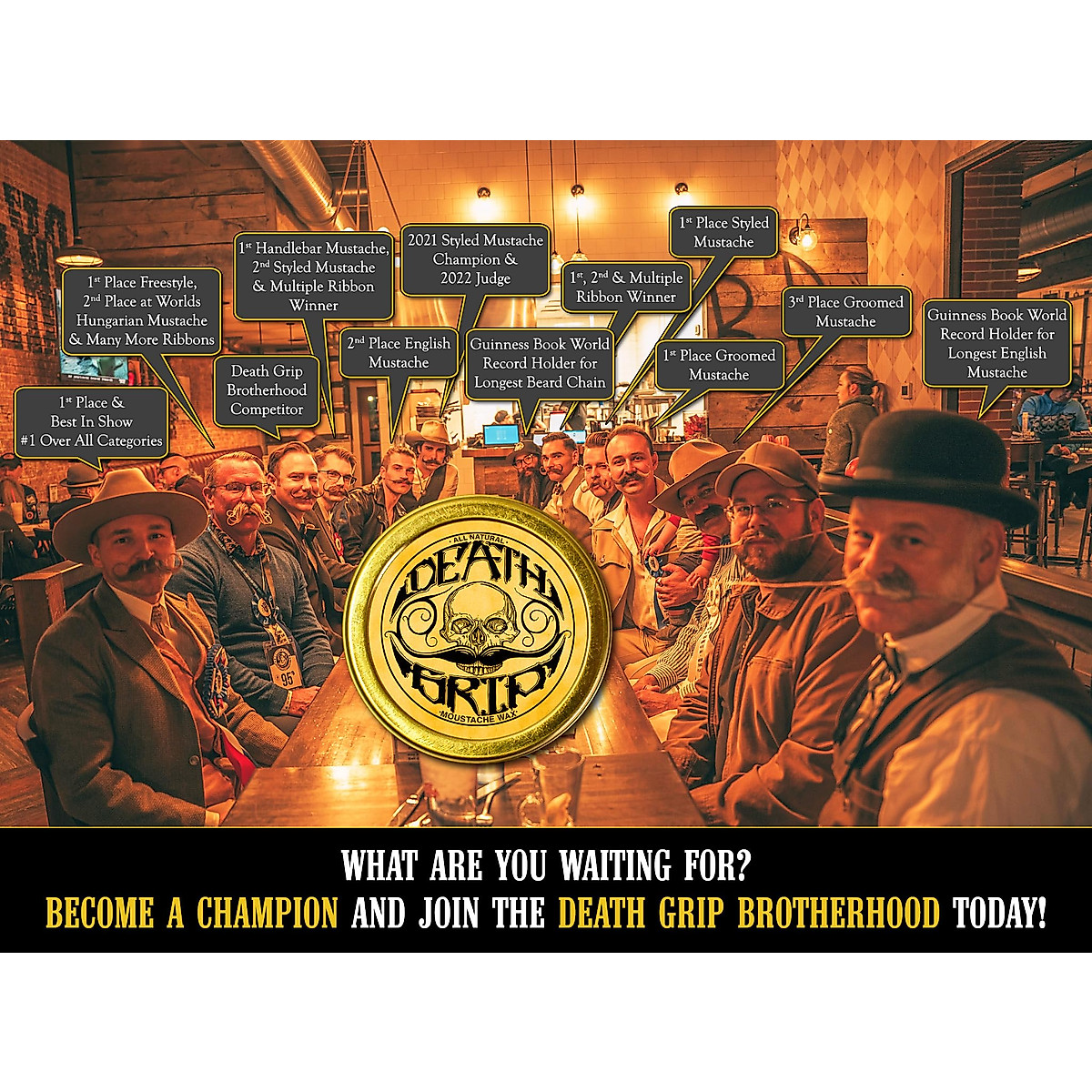 THE VINTAGE GROOMING CO. Mustache Wax Death Grip Extra Strong Hold Moustache Wax