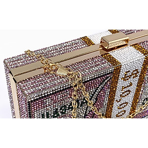 Beilaidisi Womens Evening Bags Dollar Money Clutch Purse Rhinestone Glitter Crossbody Shoulder Bag Large