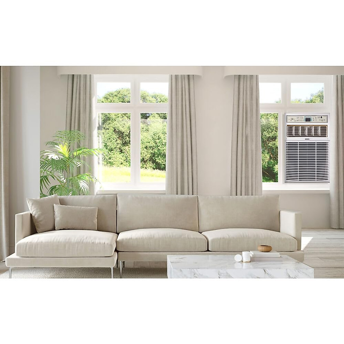 Keystone 8,000 BTU Slider Casement Window-Wall Air Conditioner and Dehumidifier with 4-Way Air Direction Control, Window AC Unit for Small-Medium Sized Rooms up to 350 Sq. Ft.