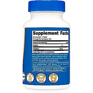 Nutricost Melatonin 10mg, 240 Tablets - 10mg Per Serving, Non-GMO, Gluten Free
