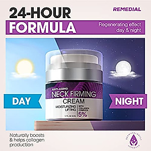 Neck Firming Cream, Anti Aging Facial Moisturizer with Retinol Collagen and Hyaluronic Acid, Day Night Anti Wrinkle Face Cream for Women and Men, Double Chin Reducer, Skin Tightening Lifting Hydrating