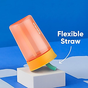 Owala Kids Insulation BPA-Free Plastic Tumbler with Spill Resistant Flexible Straw, Easy to Clean, Kids Water Bottle, Great for Travel, Dishwasher Safe, 15 Oz, Navy and Blue (Home Base)