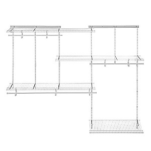 ClosetMaid ShelfTrack Wire Closet Organizer System, Adjustable from 5 to 8 Ft., White & ShelfTrack Wire Closet Organizer System Adjustable from 5 to 8 Ft,