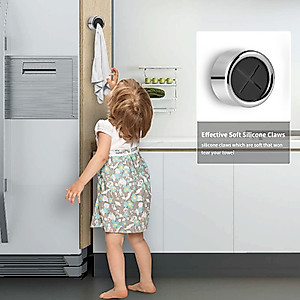 Kitchen Towel Holder, garini Heavy Duty Adhesive Hooks Round Wall Mounted Hanging Towel Hooks, Tea Towel Holder for Bathroom ,Kitchen ,Cabinet, 8 Pieces