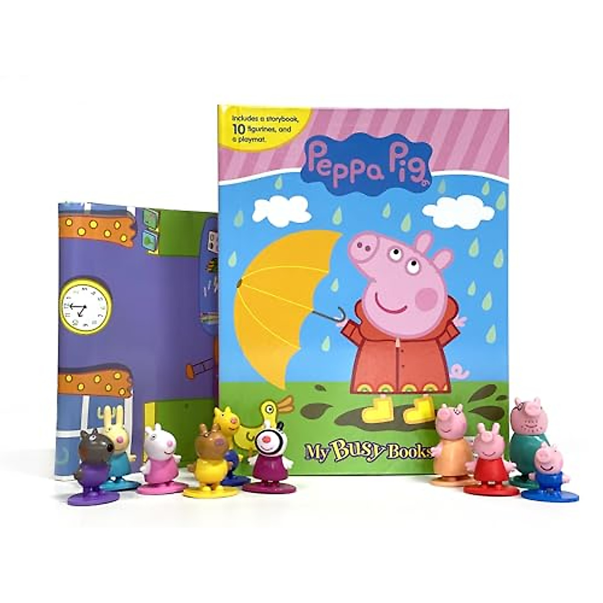 Peppa Pig My Busy Books - Storybook, 10 figurines, playmat