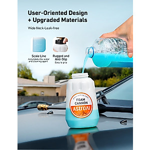 AstroAI Wide Neck Foam Cannon Aluminum, 1.0mm Orifice, Red