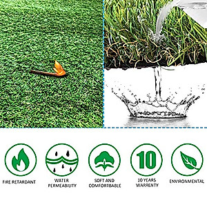 PET GROW PG1-4 Artificial Grass Rug 6.5 FT x10 FT(65 Square FT), Realistic Indoor Outdoor Garden Lawn Landscape Patio Synthetic Turf Mat- Thick Fake Faux Grass