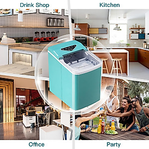 rosmena Ice Maker Countertop, 30lbs/24H Ice Maker Machine, 9 Cubes in 6 Mins, Self-Cleaning Ice Makers with Basket and Scoop, Portable Small ice Maker, 2 Sizes of Bullet Ice for Home Kitchen Office