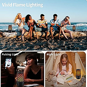 Vanten 2 Packs 10W Outdoor Bluetooth Speakers, Bluetooth 5.3 Led Flame Speaker, Sync up to 100 Wireless Portable Speaker with Stake and Hook, IPX6 Waterproof Bluetooth Speakers for Home Patio Party