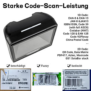 Yanzeo YS868 Laser Flatbed Desktop Omnidirectional Bar Code Reader High Speed Automatic 1D Laser Barcode Scanner Image