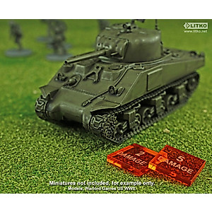 LITKO Numbered Damage Token Set, Fluorescent Amber (20)