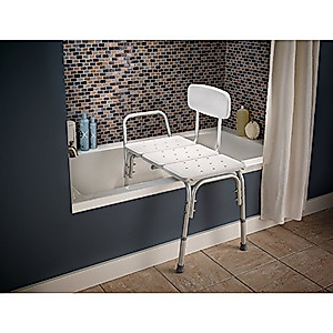 Delta Faucet DF565 Bathroom Safety Adjustable Transfer Bench in White
