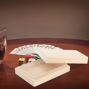 Cabilock Wooden Poker Cards Storage Box Empty Poker Cards Case for Travel Games
