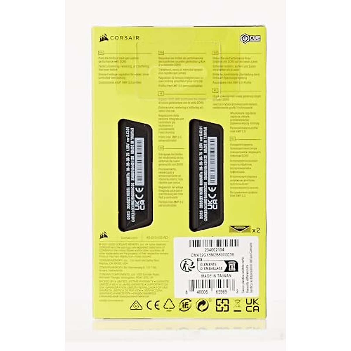 CORSAIR VENGEANCE DDR5 RAM 32GB (2x16GB) 6000MHz CL36 Intel XMP iCUE Compatible Computer Memory - Black (CMK32GX5M2B6000C36)