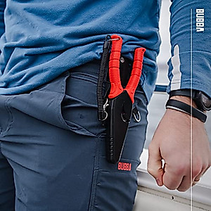 BUBBA 8.5" Stainless Steel Pliers with Non-Slip Handle, Spring Loaded with Crimping Tools and Anvil Cutters Lanyard Hole and Sheath