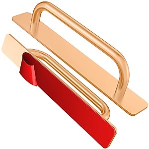 NiHome 2-Pack Aluminum Alloy Self-Adhesive Cabinet Door Handles - 5.8 Inches Instant Drawer Pulls for Kitchen Cabinets, Drawers, Windows and Closets (Gold)