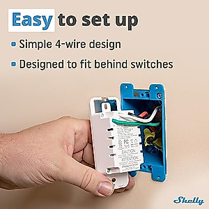 Shelly Plus Wall Dimmer | WiFi Smart Wall Dimmer Relay | Home Automation | Bluetooth Gateway | Compatible with Alexa & Google Home | No Hub Required | Timer Schedule | Dimmable Lights (2 Pack)