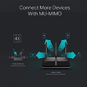 TP-LINK (Archer C2300) AC2300 (600+1625) Wireless Dual Band GB Cable Router, USB 3.0, MU-MIMO (Renewed)