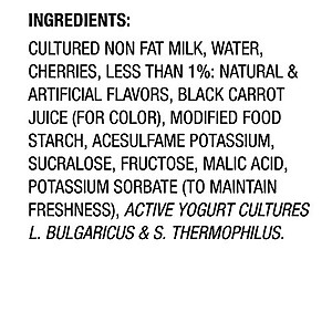 Dannon Light + Fit Greek Nonfat Yogurt, Cherry, Gluten-Free, 5.3 oz., 4 Pack