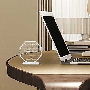 Acrylic Retirement Gift Acrylic Plaque Happy Retirement Table Centerpiece Inspirational Gift May You Be Proud of The Work Paperweight Keepsake for Women Retired Teacher Coworker (Elegant Style)