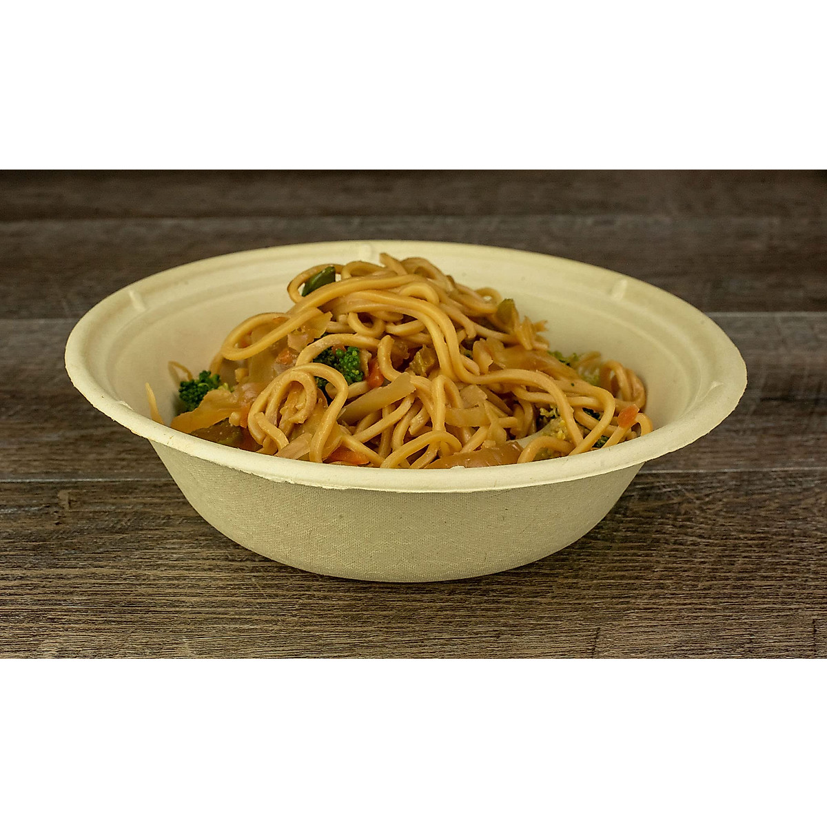 Tellus Products, Eco-Friendly (125-Count) 12 Oz Disposable Bowls - Compostable, Durable Tableware - Grown & Made in the USA - No PFAS Added (Natural Color)