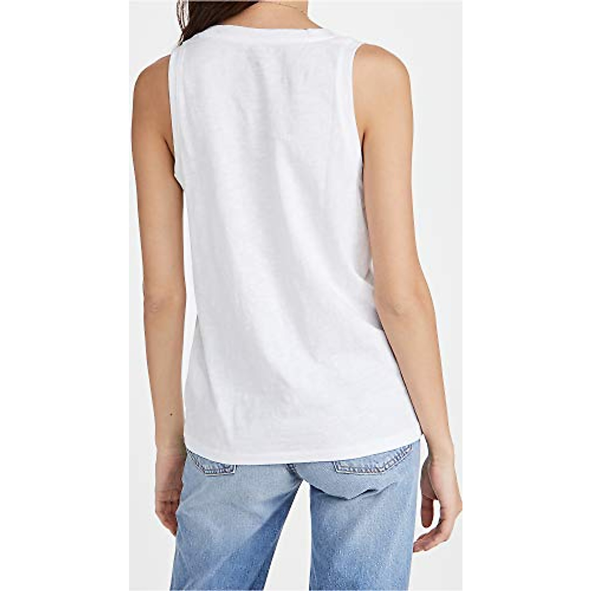 Madewell Women's Whisper Cotton V-Neck Tank, Optic White, M