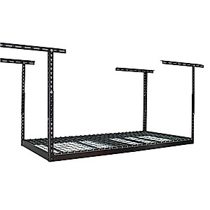 MonsterRax Overhead Garage Storage Rack - Heavy Duty Racks for Garage with 400 lb Capacity, Easy Garage Shelving, Adjustable Storage Rack, Ceiling Mount Storage Shelves 3x6 Hammertone (18"-33")