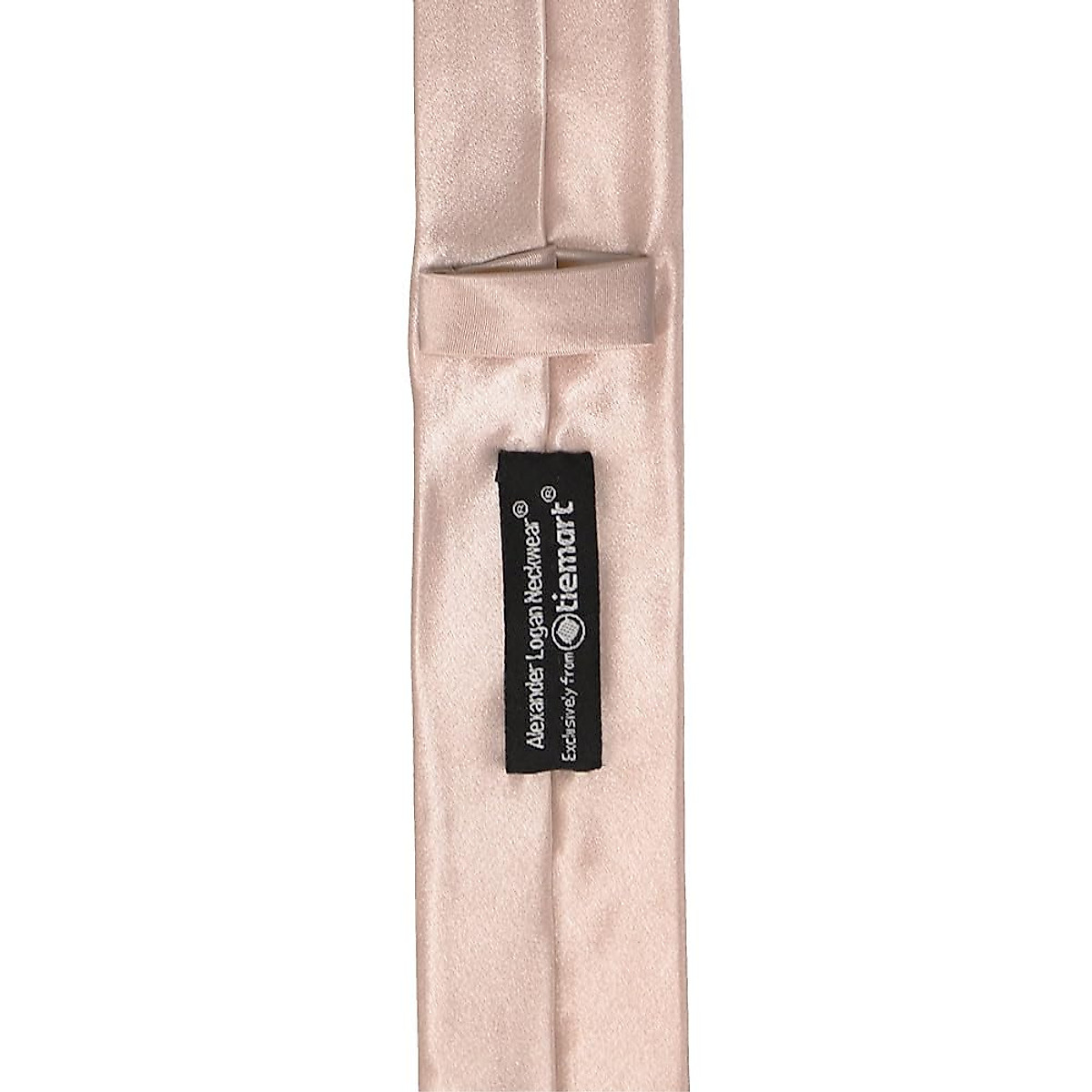 tiemart Skinny Solid Color Necktie, 2" Width (Blush Pink)