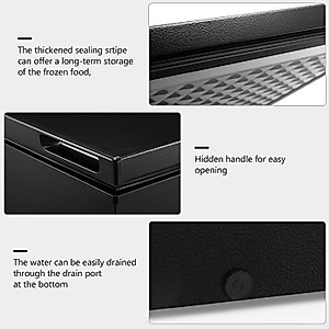 R.W.FLAME Chest Freezer 3.5 Cubic Feet with 2 Removable Baskets and Defrost Water Drain, Deep Freezer, Adjustable Temperature, Energy Saving, Top Open Door Compact Freezer (3.5 Cubic Feet, Black)