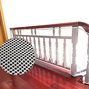 Indoor Outdoor Baby Safety Stair Railing Net Baby Proofing Stair Balcony Banister Rail Guard Child Safety Stair Protection Safe Rail 10ft L x 2.6ft H White