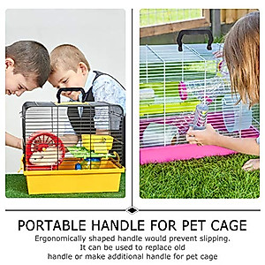 POPETPOP Pet Cage Crate Handles Replacement, Cage Handle Replacement Cage Handles for Kitten Doggie Rabbit Chinchilla Hamster 10pcs (Black)